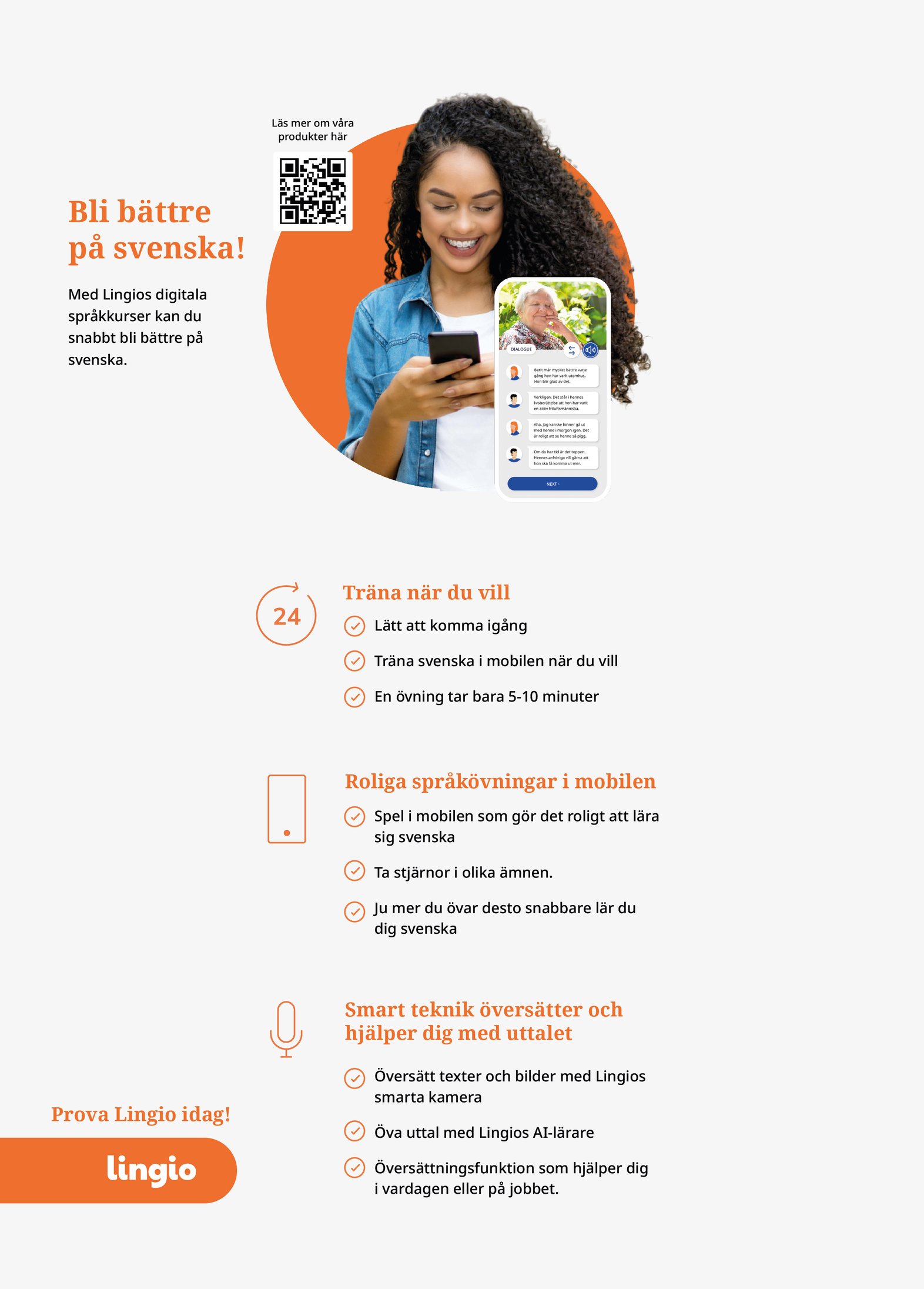 Informationsblad till kursdeltagare - på olika språk